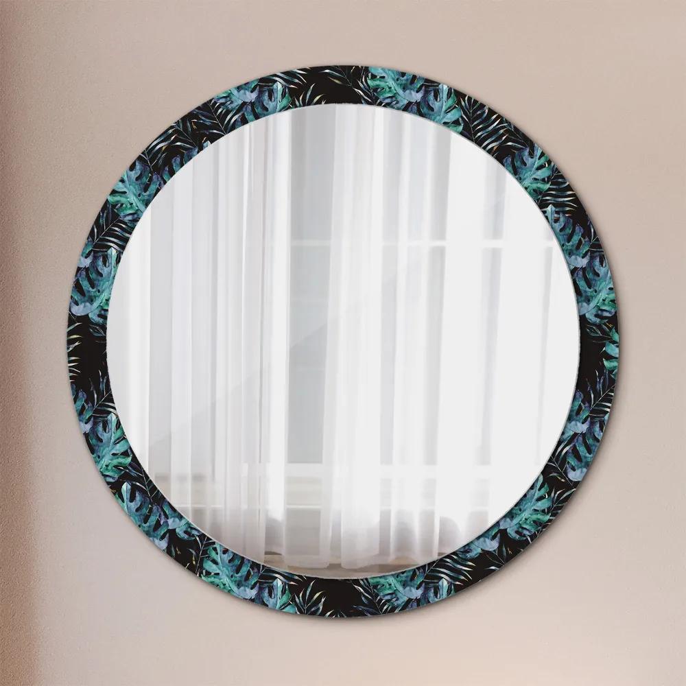 Kulaté dekorativní zrcadlo Exotické listy fi 100 cm