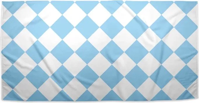 Sablio Ručník Bílomodré kosočtverce - 50x100 cm