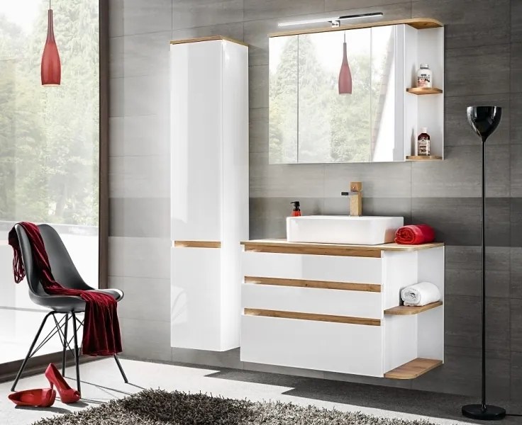 Koupelnová skříňka PLATINUM bílá, zrcadlo