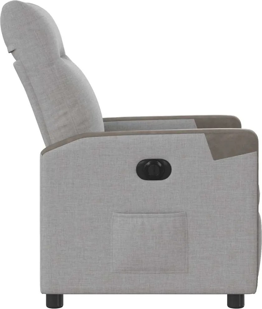 Elektrické polohovací křeslo obláčkově šedé textil 3324079
