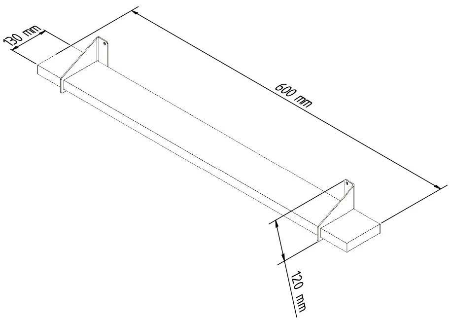 Wuders Polička Brooklyn s masivní dubovou deskou 1200 x 130 mm