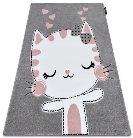 Makro Abra  Dětský kusový koberec PETIT Kočička šedý 200 x 290