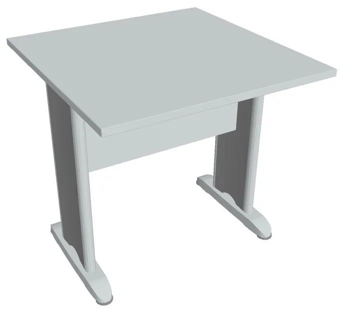 Stůl jednací rovný 80 cm - Hobis Cross CJ 800 Dekor stolové desky: šedá, Dekor lamino podnože: šedá, Barva nohou: Stříbrná