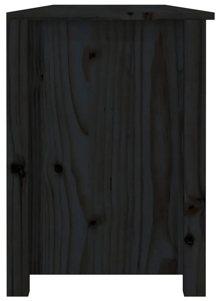 Lavice s botníkem černá 160x36,5x50 cm masivní borovice - Default Title