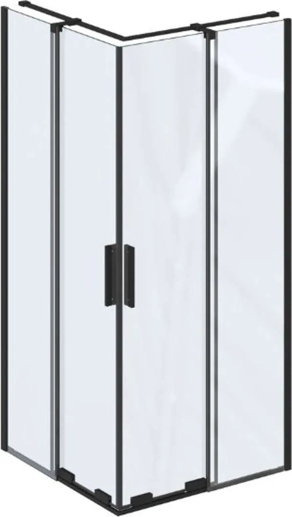 Ravak Roll - Sprchový kout 80x80 cm, černá/čiré sklo X14V40300Z1