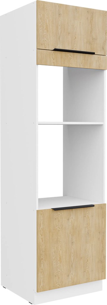 CREMONA bc | vysoká skříňka 60 DPM-210 2F na vestavnou troubu a mikrovlnku | 60 cm | bílá/cremona