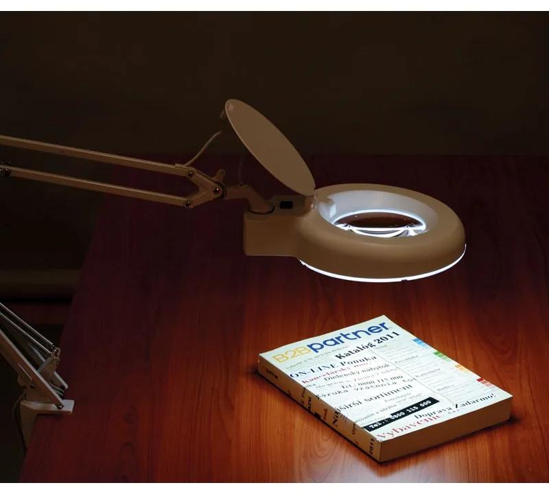 Stolní LED lampa se zvětšovací lupou na podstavci