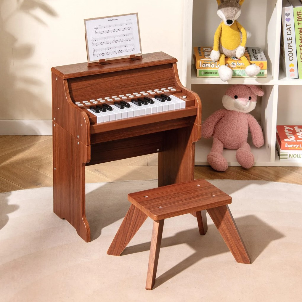 Costway 25 Keys Mini Digital Piano se stoličkou Dětské piano