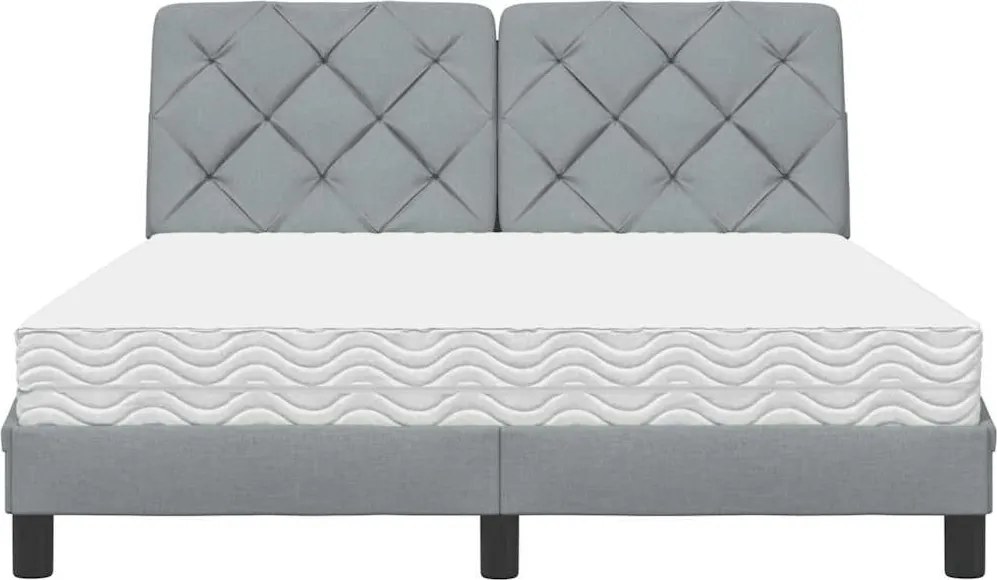 Postel s matrací světle šedá 120 x 200 cm textil 3310727