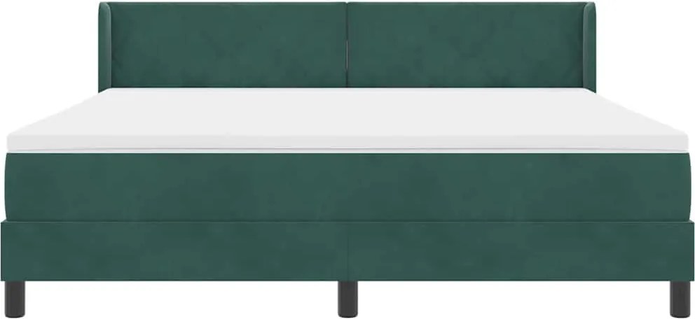 Postel s boxspringem s čelo Tmavě zelená 200 x 180 cm samet 3341537