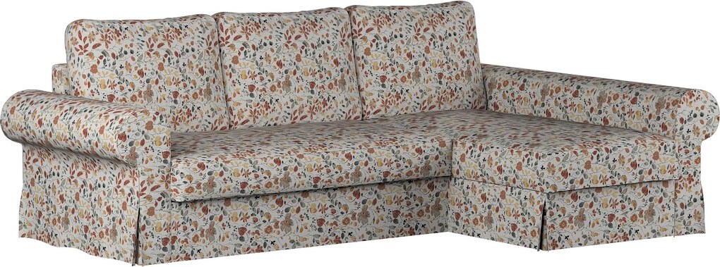 Potah na pohovku IKEA Backabro rozkládací se šezlongem barva oranžová látka pletený vzor, vzorované