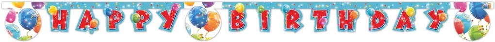 Nápis šťastné narozeniny balónky 2m x 15cm