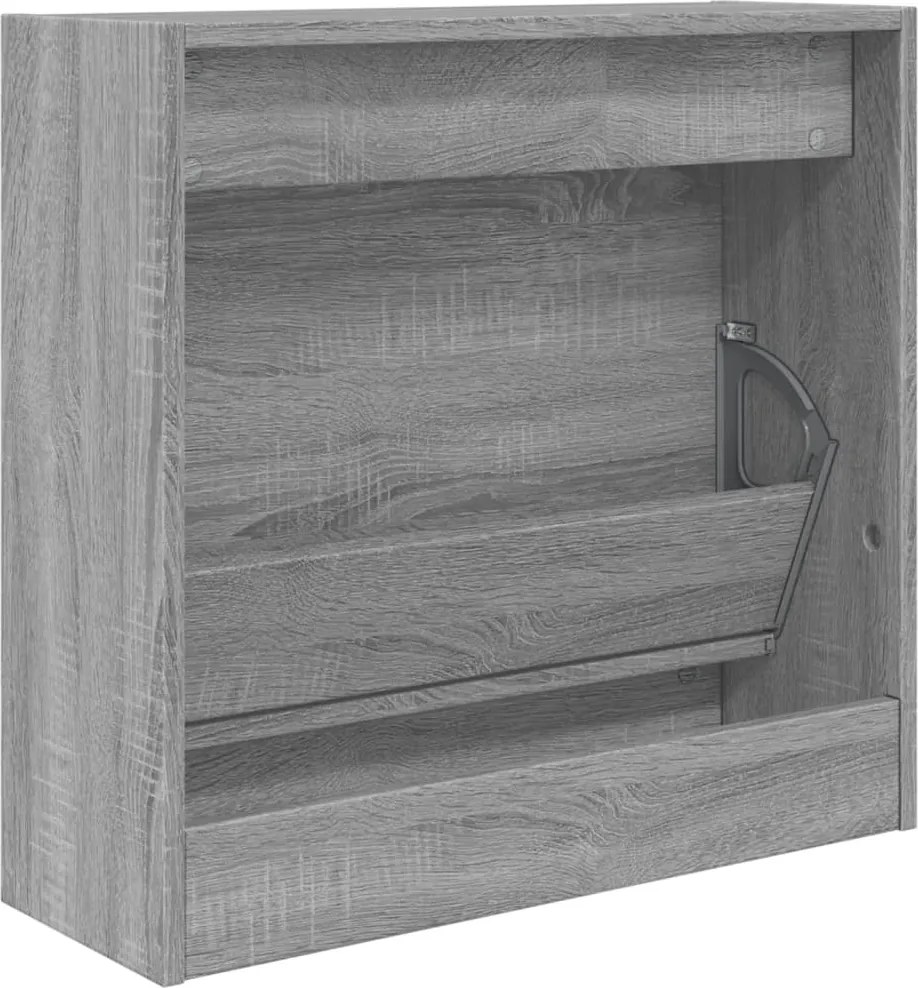 botník, výklopný, kompozitní dřevo, 57x60x21 cm, šedá sonoma, Dekorino BB20260034