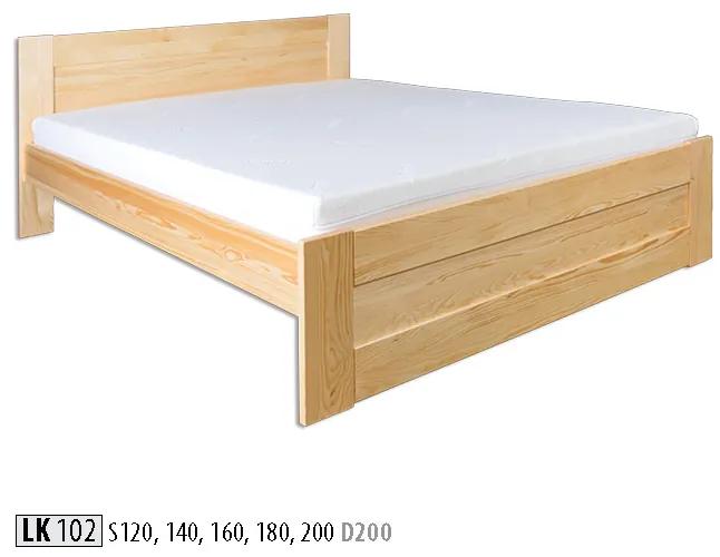 Drewmax Dřevěná postel 200x200 LK102 ořech