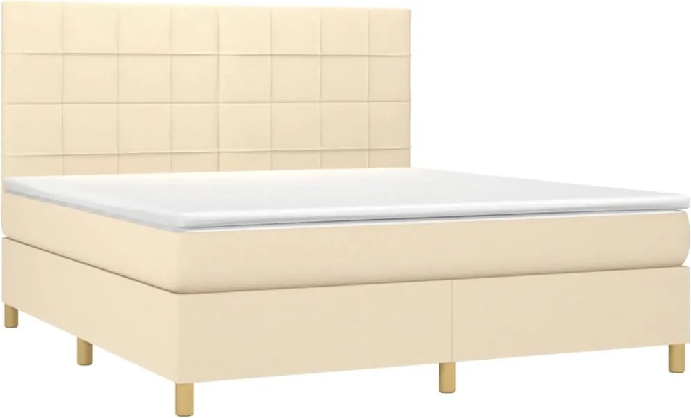 Box spring postel s matrací krémová 180x200 cm textil 3142358