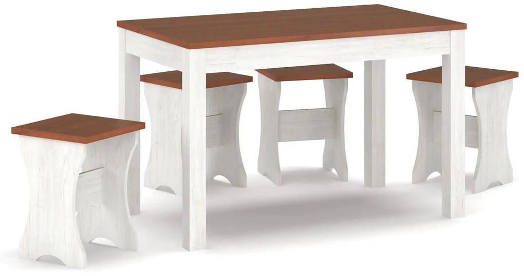 Jídelní stůl DELTA 116x68 cm, třešeň a bílá borovice andersen