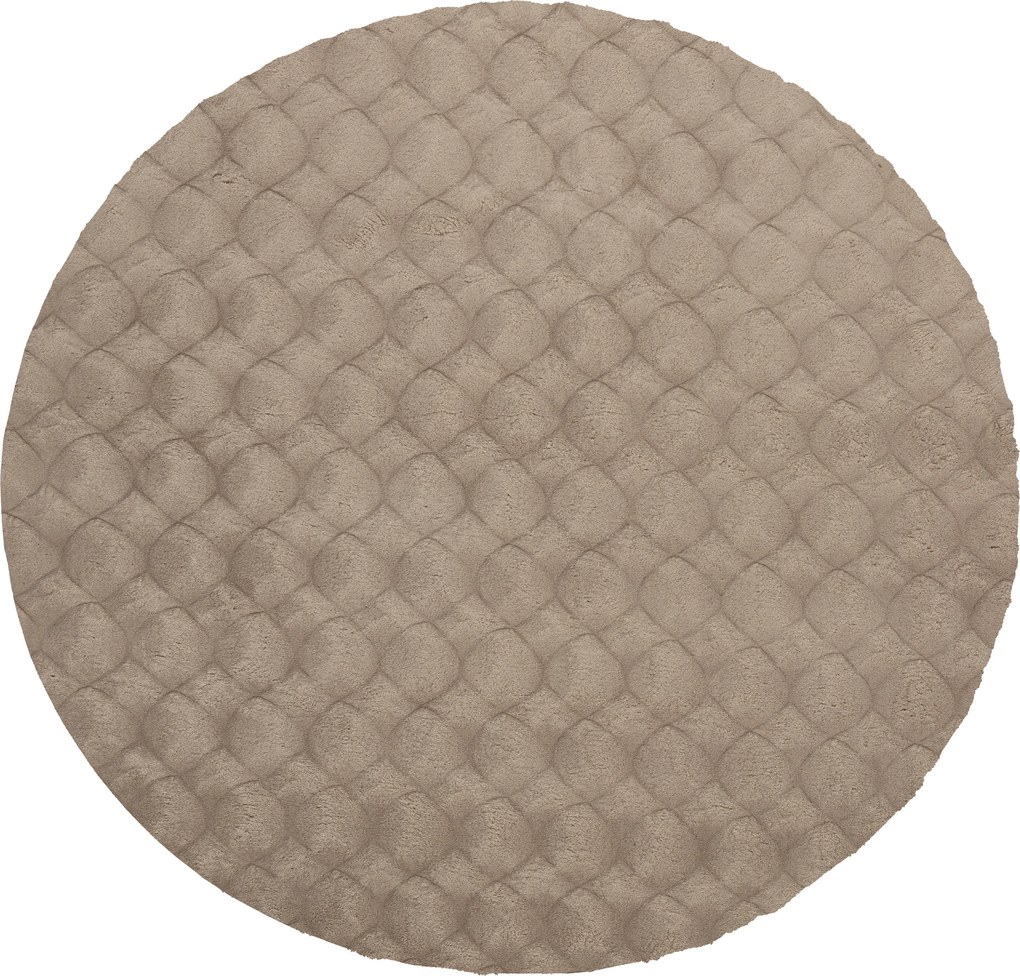 Obsession, Kusový koberec Diamond Cut 800 Taupe kruh, 120x120 (průměr) kruh, hnědá, ložnice