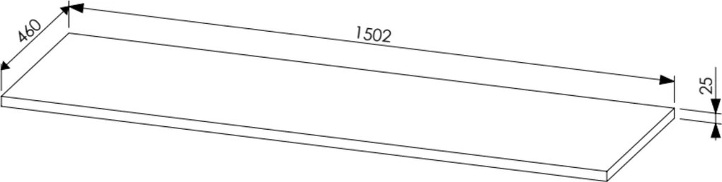 Comad Nábytková horní deska Leonardo 150 cm, dub sherman