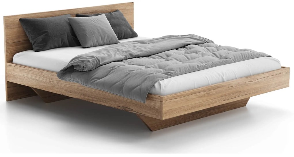 Levitační postel 140x200 z nábytkové desky, dub craft DM2