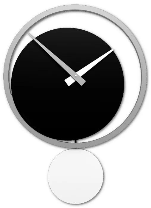 Designové kyvadlové hodiny 11-010 CalleaDesign Eclipse 51cm (více barevných variant) Barva černá klasik-5 - RAL9017 Dýha bělený dub - 81