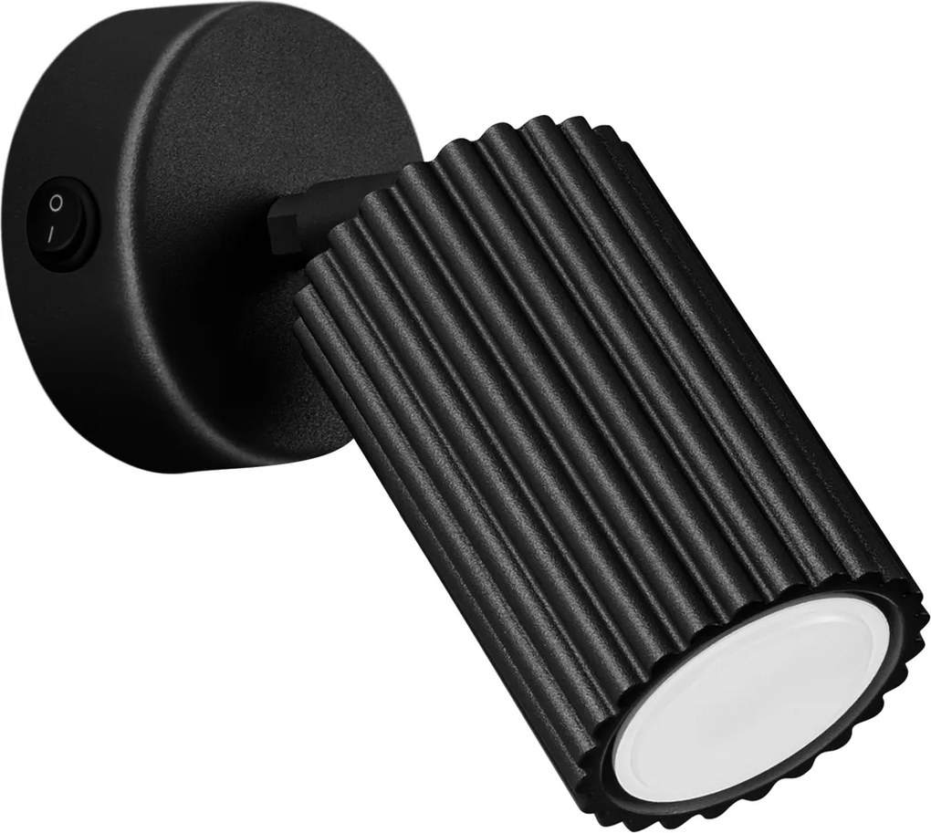 Sollux Lighting Nástěnné svítidlo KARBON černé s vypínačem