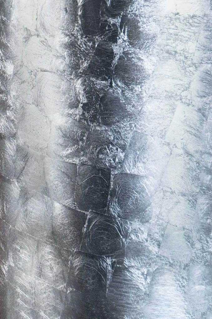 Luxusní květináč SOLERIO, sklolaminát, výška 100 cm, stříbrný lesk
