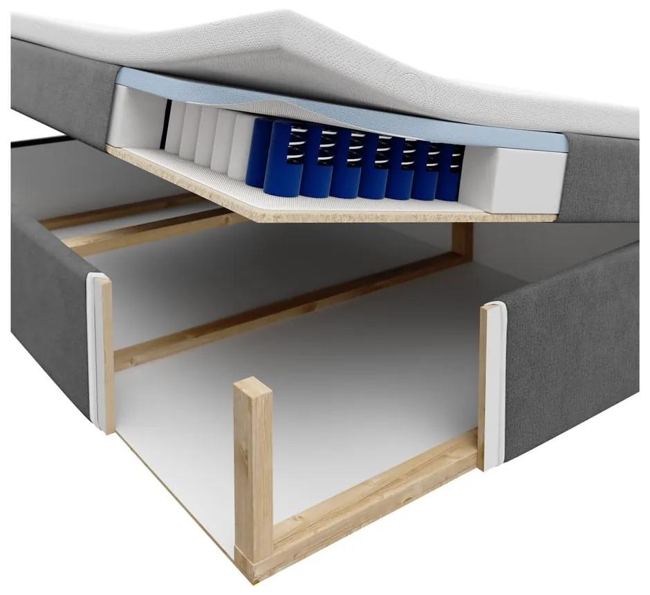 Béžová boxspring postel s úložným prostorem 200x200 cm Echaveria – Mazzini Beds