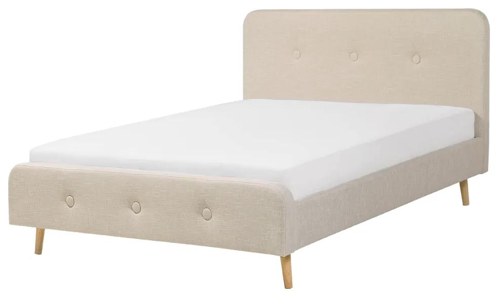 Béžová čalouněná postel 140x200 cm RENNES