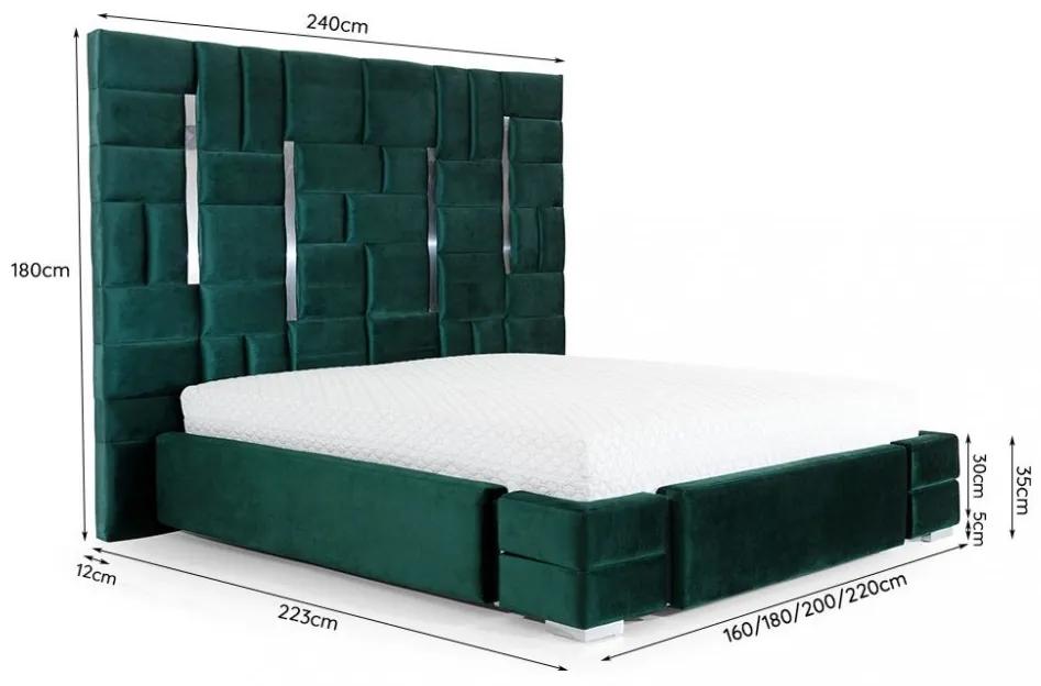 Luxusní kontinentální postel CAESAR 160x200 cm Matt Velvet 2