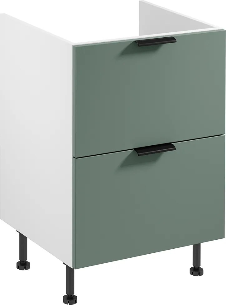 SORENTO jv | dolní skříňka D60IN se zásuvkami na indukční desku | 60 cm | bílá/zelená