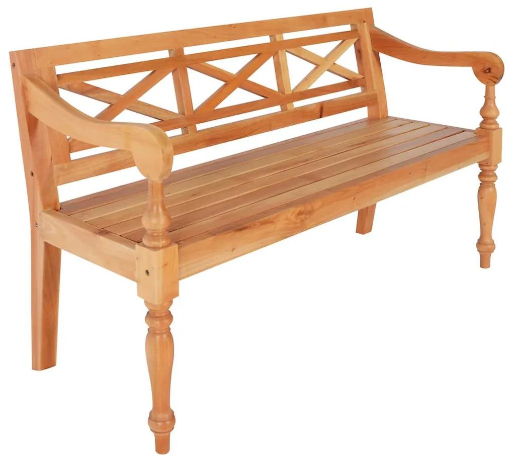 Lavice Batavia 123 cm masivní mahagon světle hnědá 337078