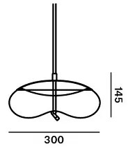 Brokis Knot Disco, skleněné závěsné svítidlo Barva: Čirá, Velikost: Ø 300 mm, Barva kování: Měděná