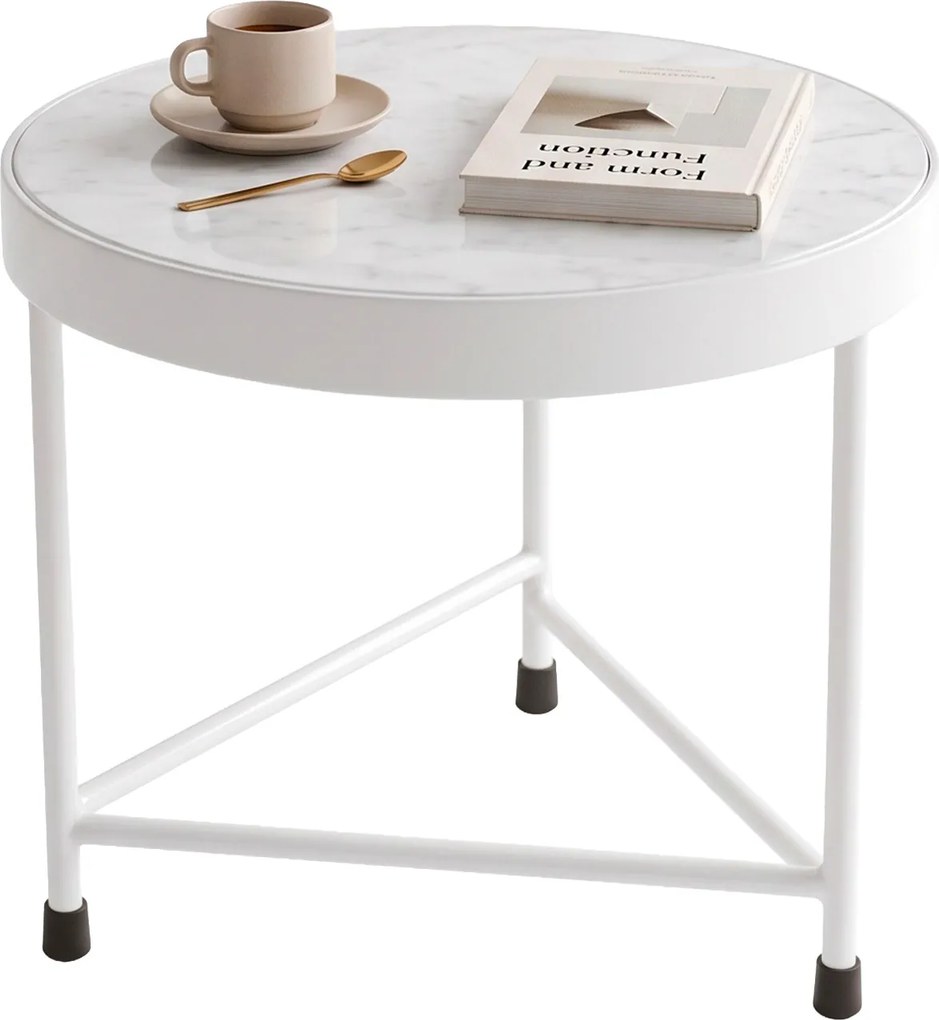 Výprodej Ferm Living designové odkládací stolky Marble Small (bílá)