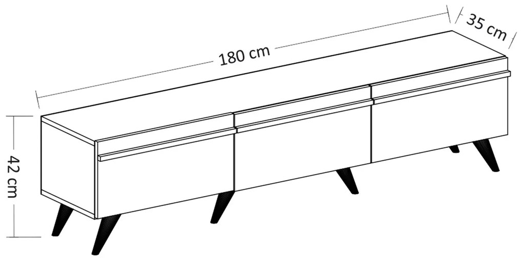 Hanah Home TV stolek Amsterdam - Anthracite, Antracitová