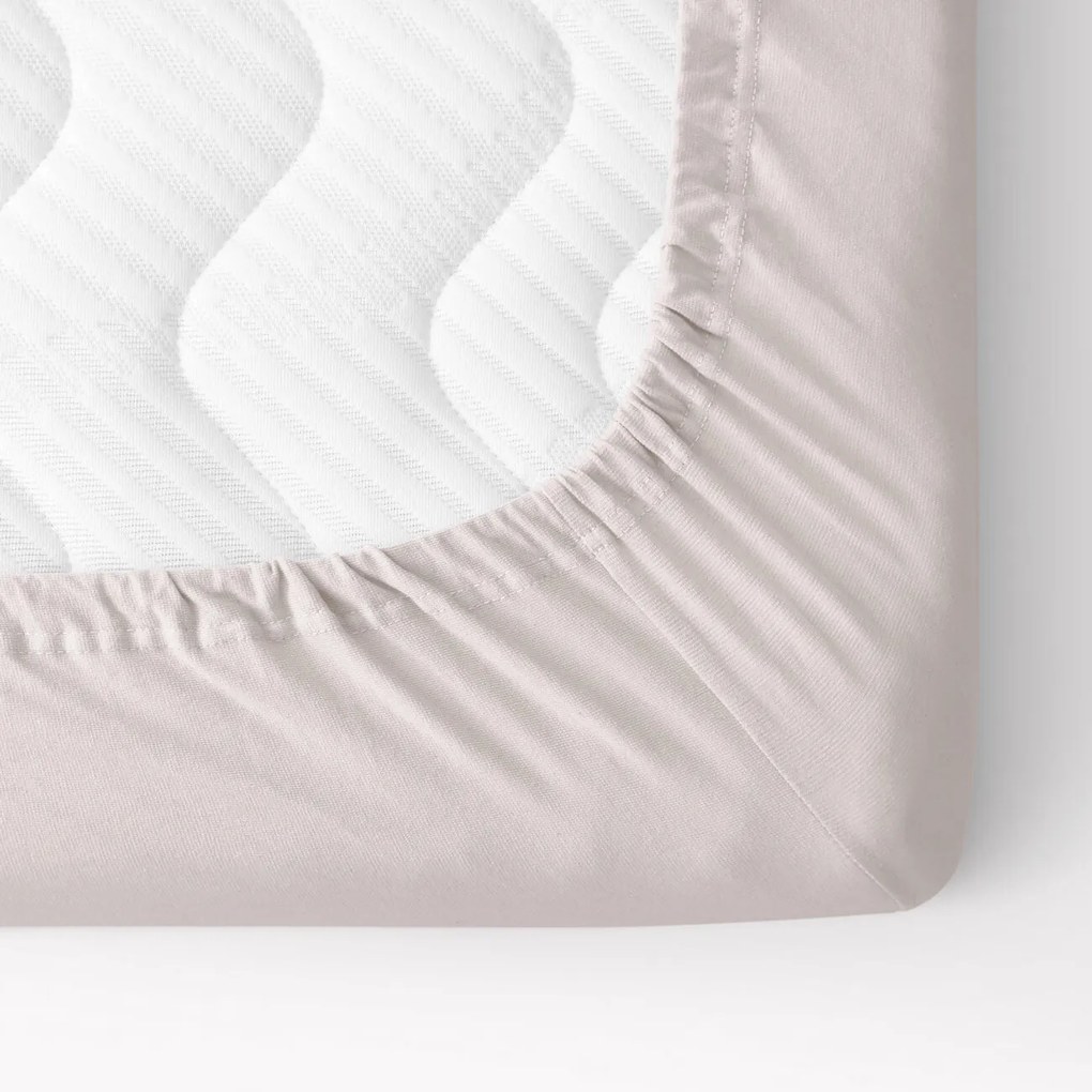 Goldea jersey elastické prostěradlo - přírodní 200 x 220 cm