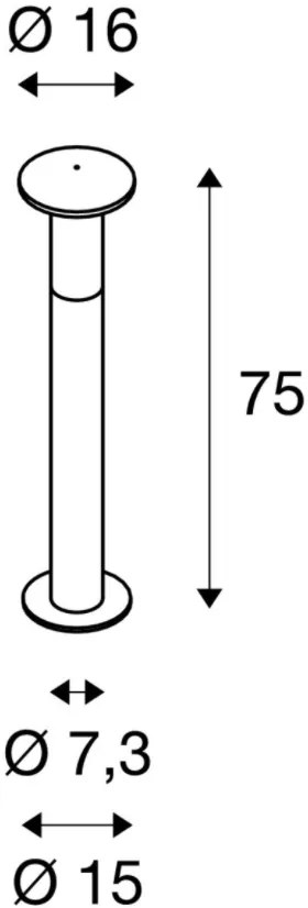 SLV 228945 Alpa Mushroom, venkovní sloupkové svítidlo, 1x24W E27, kamenná šedá, IP55, 75cm