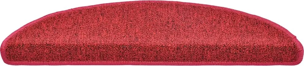 Schodové rohože 30 ks 56 x 17 x 3 cm červené půlkulaté 3365738