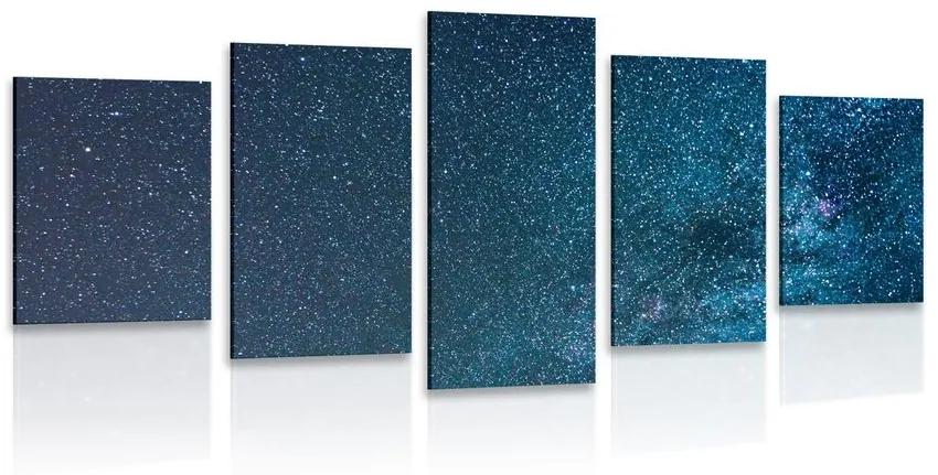 5-dílný obraz mléčná dráha mezi hvězdami - 100x50 cm