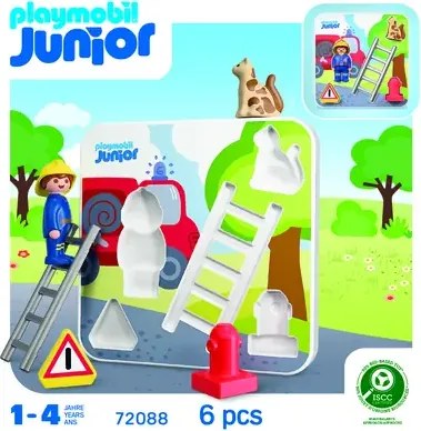 Playmobil JUNIOR 72088 Vkládačka s hasičem / Stavebnice