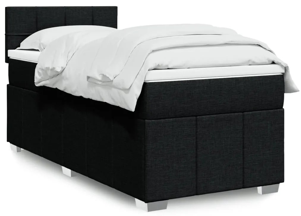 Box spring postel s matrací černá 80 x 200 cm textil 3289197