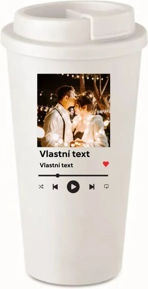Personalizovaný cestovní termohrnek s motivem přehrávače