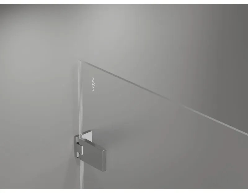 Mexen Lunar-F L skládací sprchový kout pravý 100 x 80 cm, 8mm čiré sklo, chromový profil, 836L-100-080-01-00-P