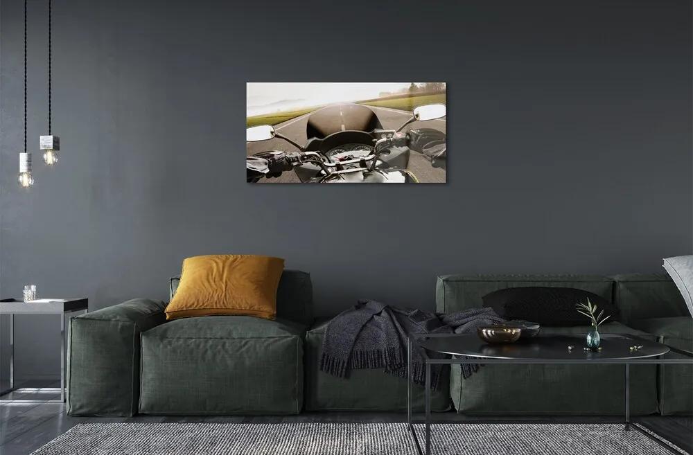 Obraz na skle Motocyklu silničního oblohy top 120x60 cm
