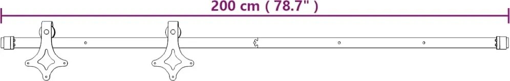 vidaXL Posuvné dveře s kováním 95 x 210 cm masivní borové dřevo [3203183]