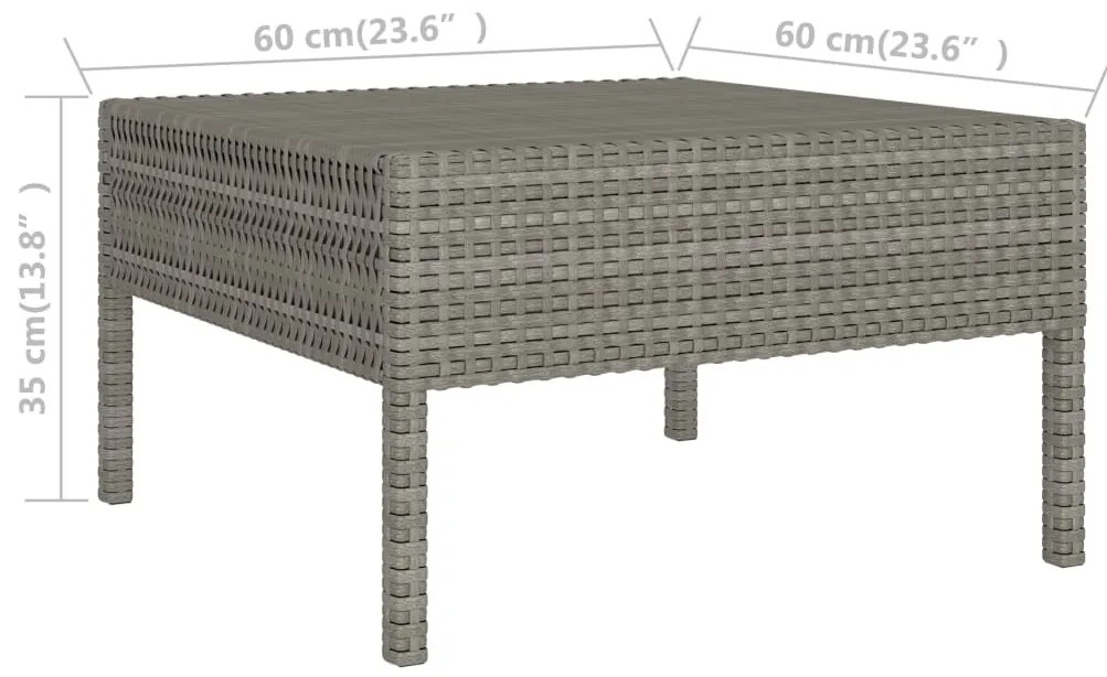 vidaXL Marketos 10dílná zahradní sedací souprava s poduškami polyratan šedá