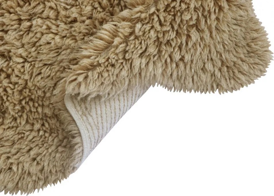 Vlnený koberec Woolly - Sheep Beige, 75x110 tvar kožušiny, béžová, obývacia izba, Lorena Canals