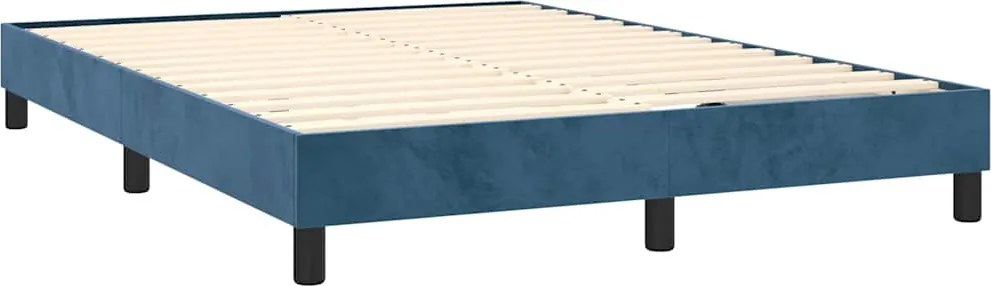 Box spring postel s matrací tmavě modrá 140x200 cm samet 3127677