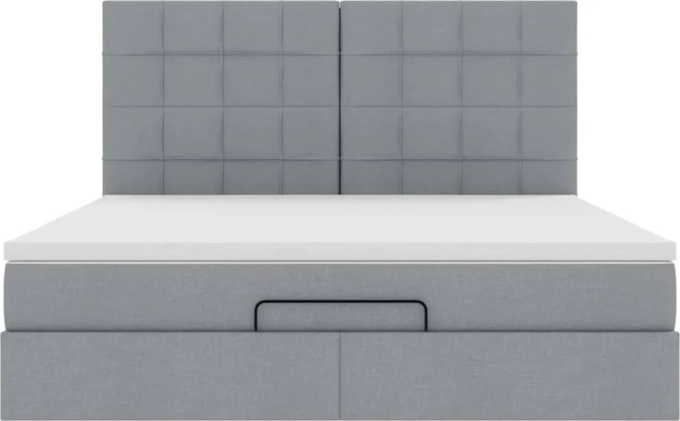 Osmanský rám postele s matrací světle šedá 160x200cm textil 3313168