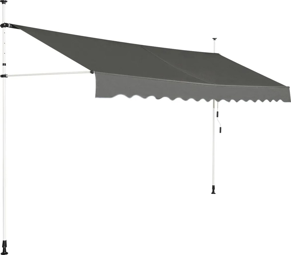 Costway 200 cm široká příchytná markýza bez vrtání, balkonová