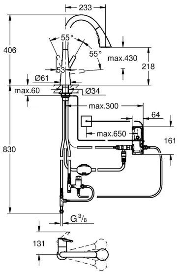 GROHE 30219002 - Elektronická Dřezová baterie ZEDRA TOUCH lesklý chrom